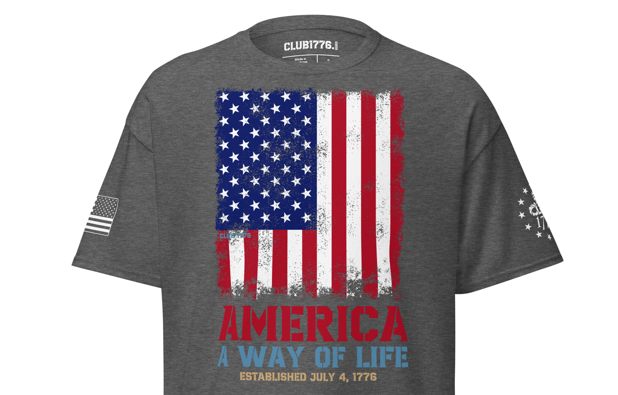 America, A Way of Life (rugged U.S.A. Flag graphic) T-Shirt - Defender ...